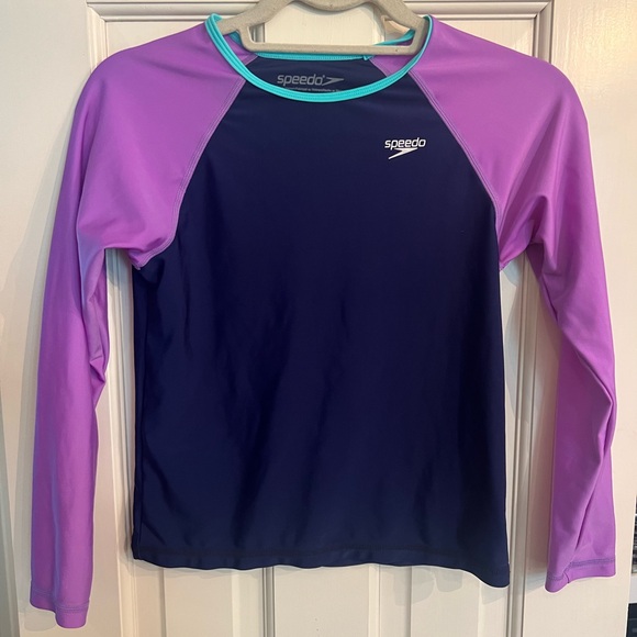 Speedo | Swim | Speedo Brand Girls Colorblock Uv Swim Shirt | Poshmark